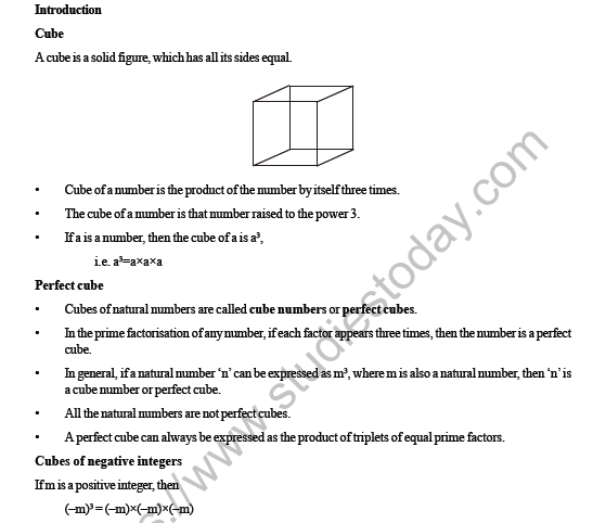 Cbse Class 8 Maths Cubes And Cube Roots Worksheet